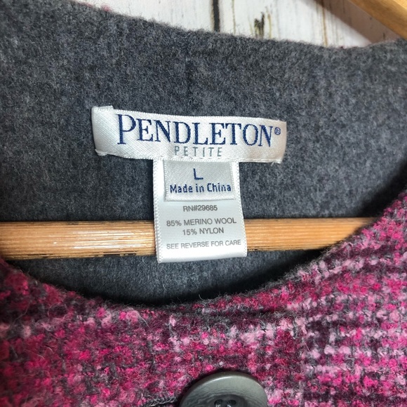 Pendleton | Jackets & Coats | Pendleton Pink Gray Reversible Tweed ...